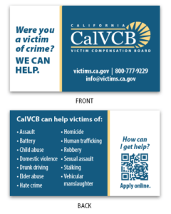 Outreach - CA Victim Compensation Board